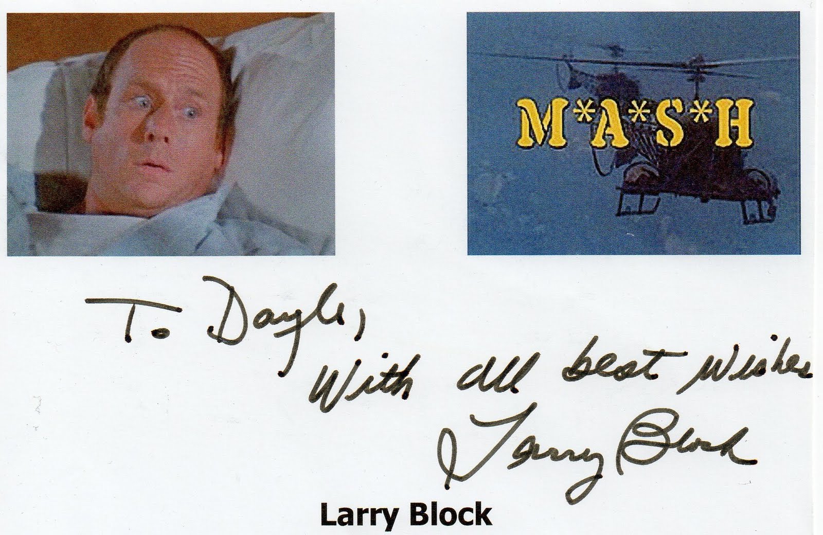 Kiwiautogal's Autographs: Larry Block