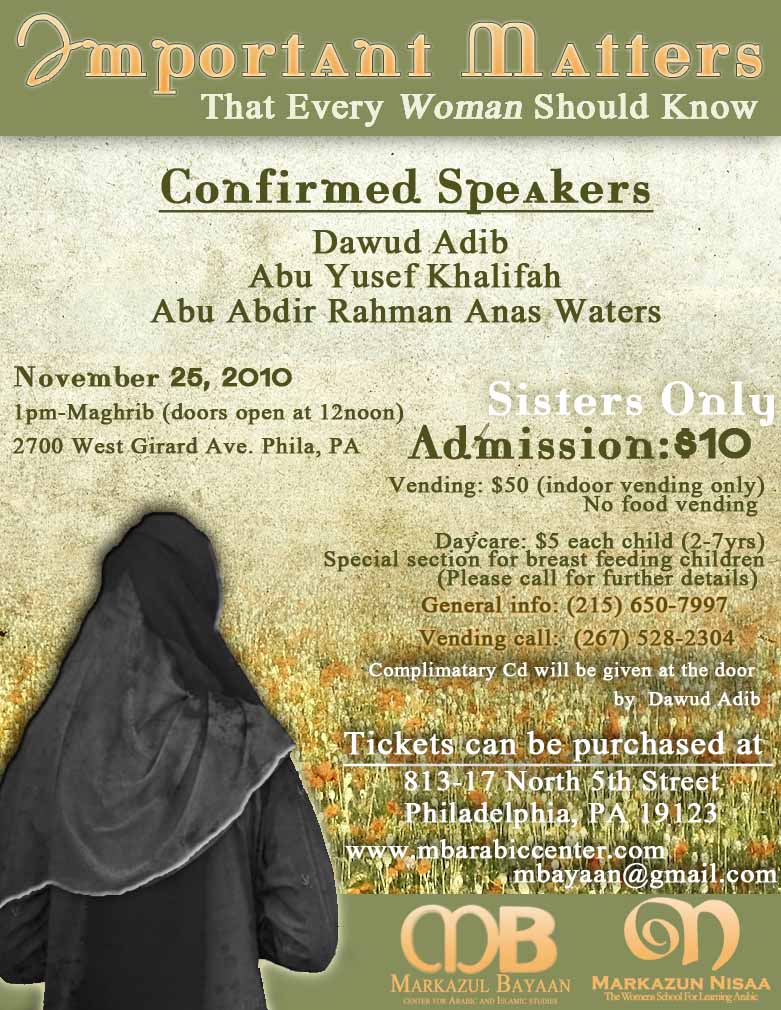 Veiled But Not Hiding: Markazul Bayan Presents "Important Matters That ...