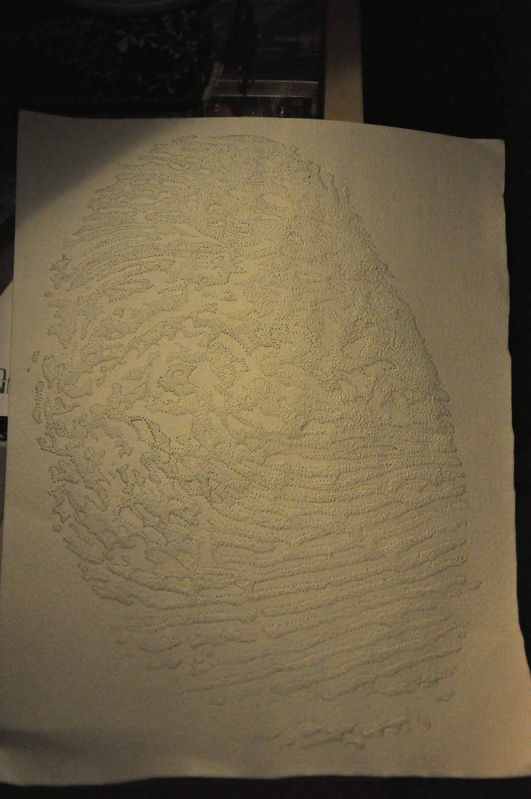 Holly Naylor: Thumb print pin prick drawing...