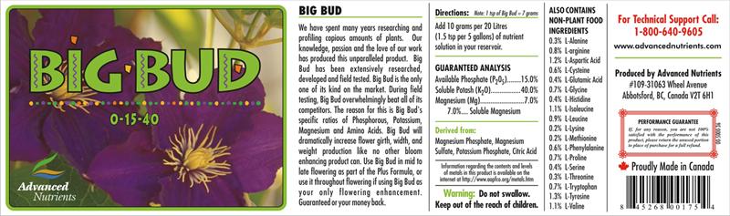 Ottawa Garden Equipment: Advanced Nutrients Big Bud (0-15-40)