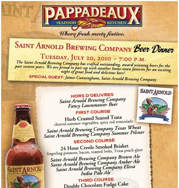 All Good Beer: Saint Arnold Beer Dinner at Pappadeaux