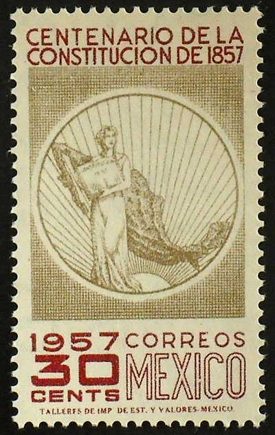 Filatelia Cozumel Mexico: Mexico-Centenario de la Constitucion de 1857