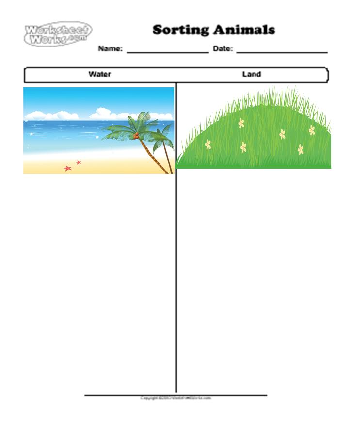 The Rainbow Fish: sorting worksheet