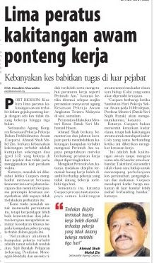 e-Aduan Kesihatan: 5% Kakitangan awam ponteng