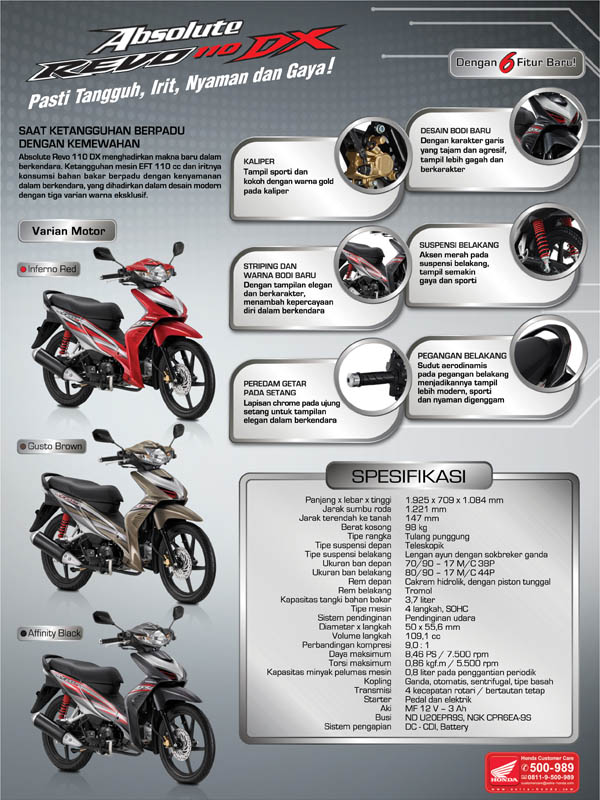 New Absolute Revo 110 DX, Tampil Lebih Eksklusif dan Dinamis |Cash And ...