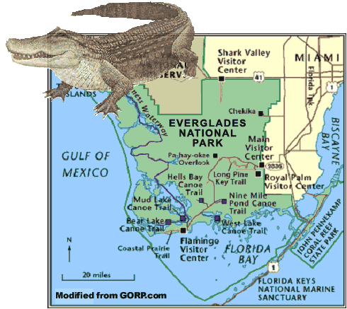 Map Of Florida With Everglades - United States Map