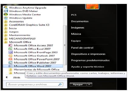 Manual Microsoft Office Word: ¿Como entrar a Word?