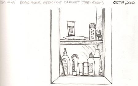 Catharine's Daily Sketchbook: EDm #45 - Draw Your Medicine Cabinet (The ...