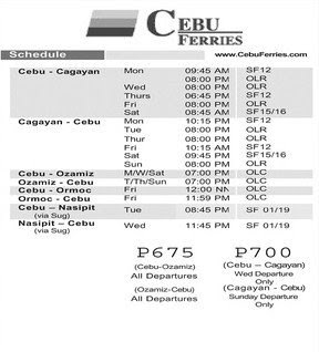 Philippines Shipping Guide: Cebu Ferries Schedule
