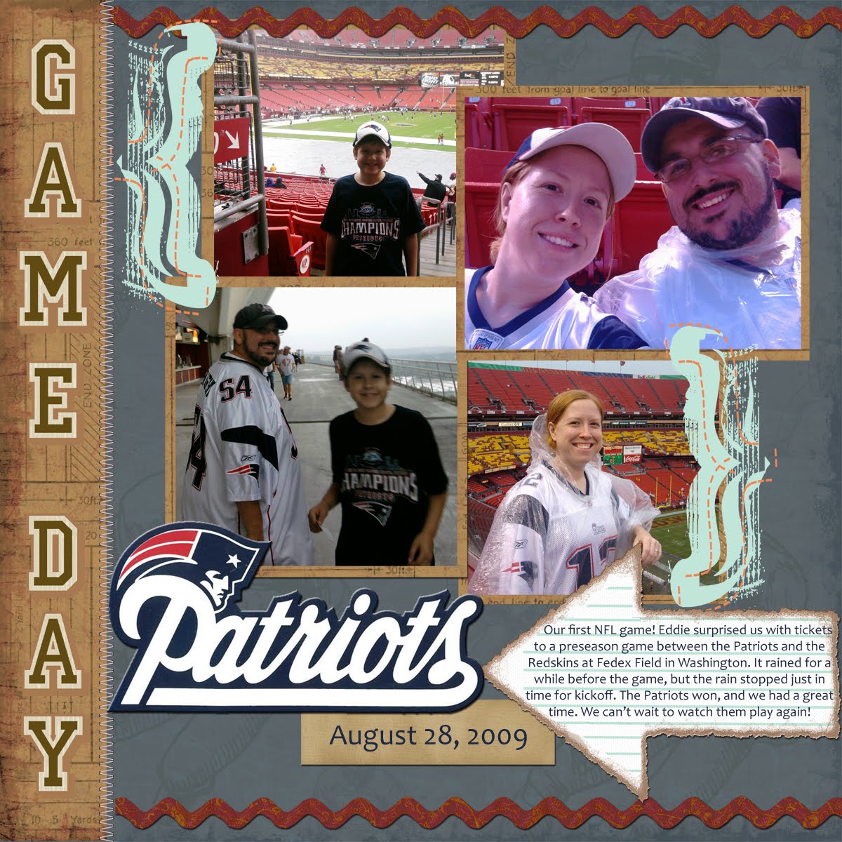 Gomes family scrapbook: Patriots Game