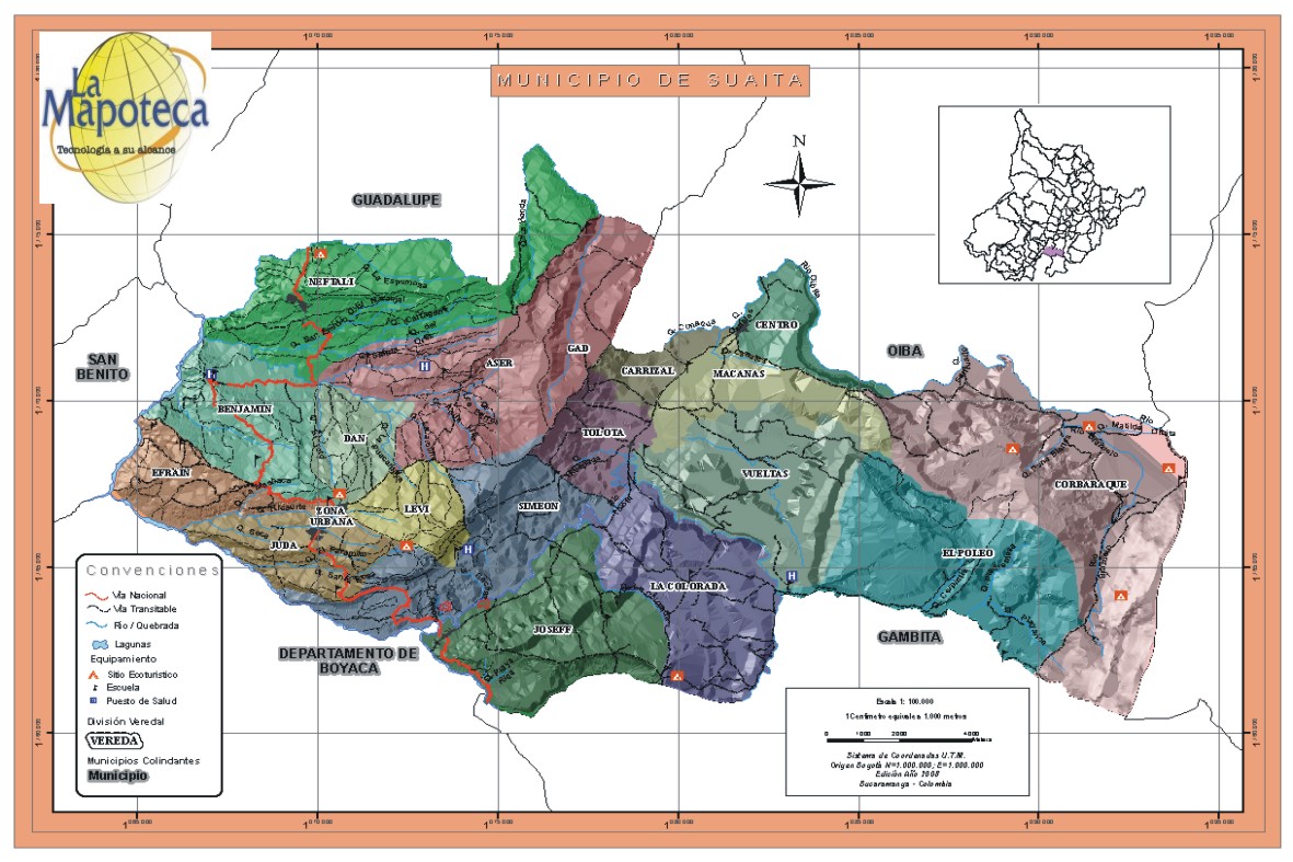 Atlas de Santander Municipios Provincias y Veredas: SUAITA