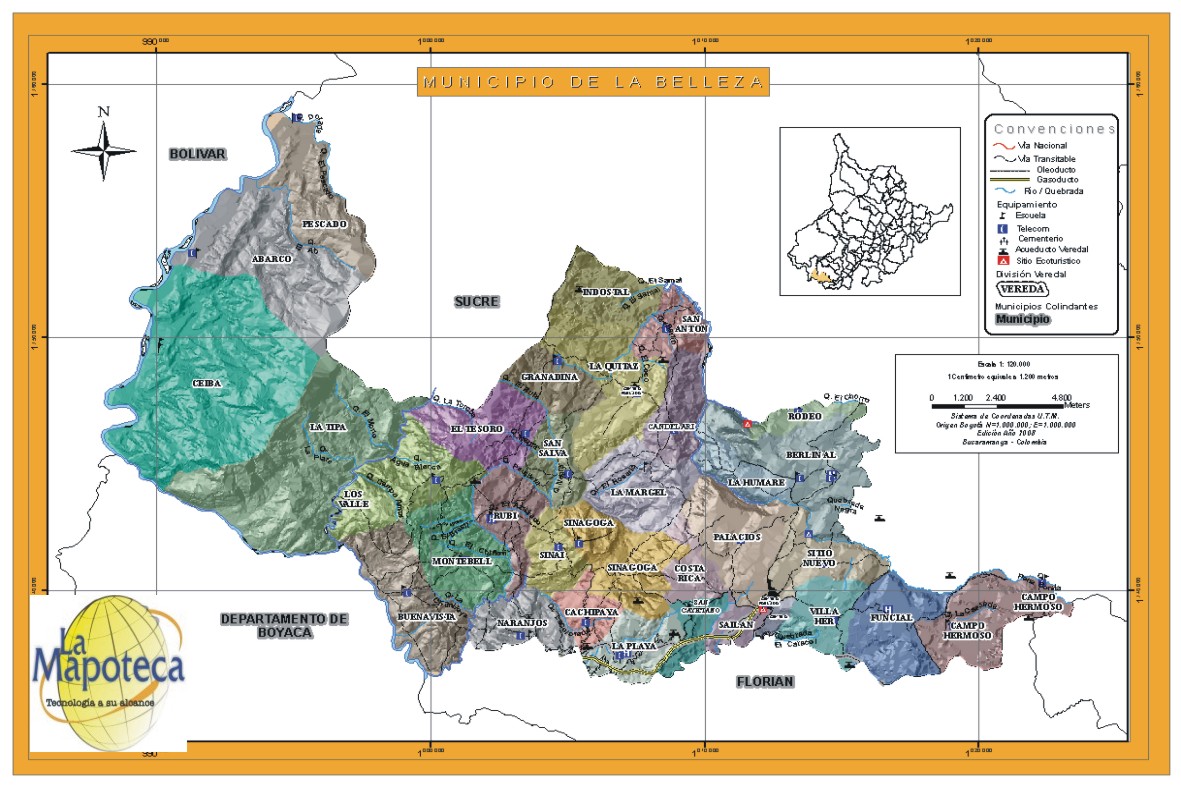 Atlas de Santander Municipios Provincias y Veredas: LA BELLEZA