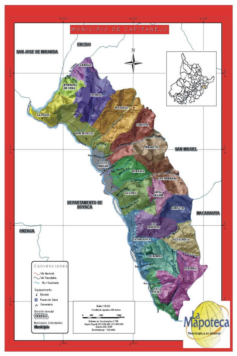 Atlas de Santander Municipios Provincias y Veredas: CAPITANEJO