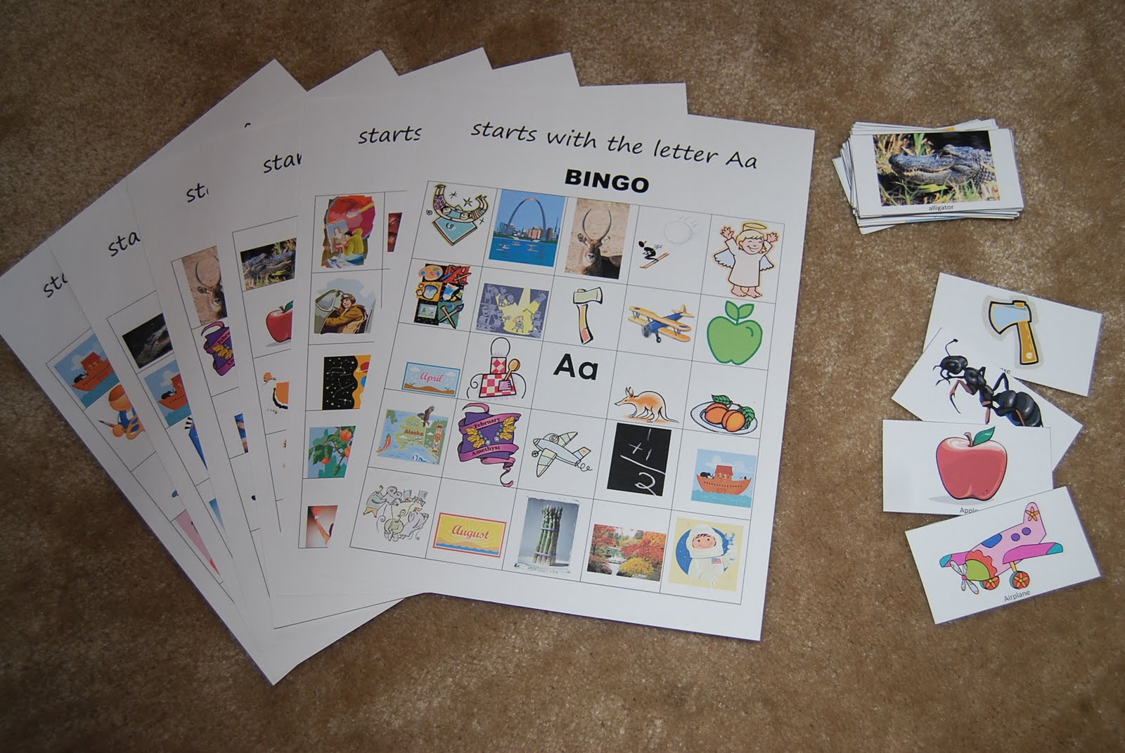 The Peterson Party: Words That Begin With the Letter Aa Bingo