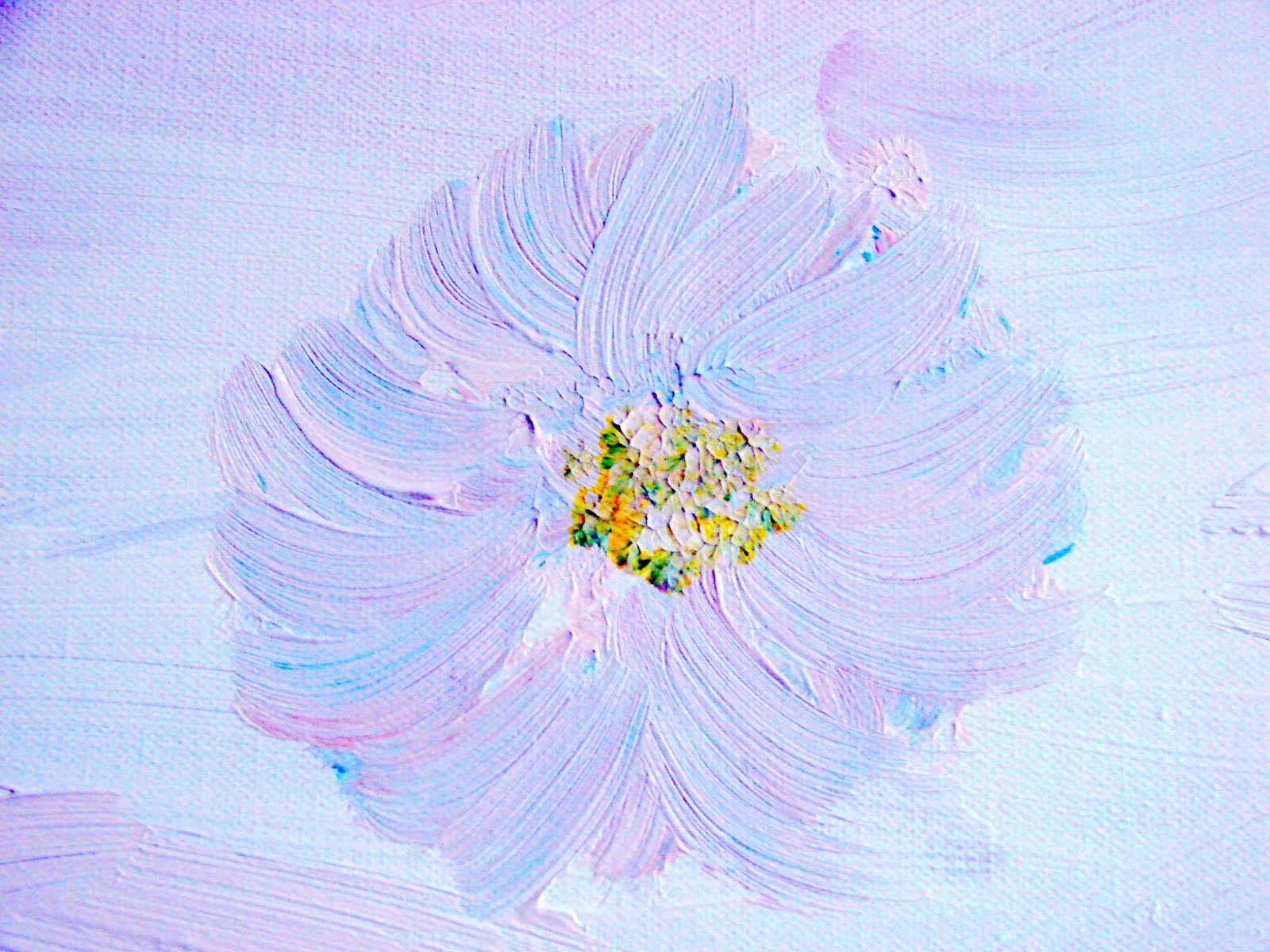 Bild gemalt in Acryl mit Blumen