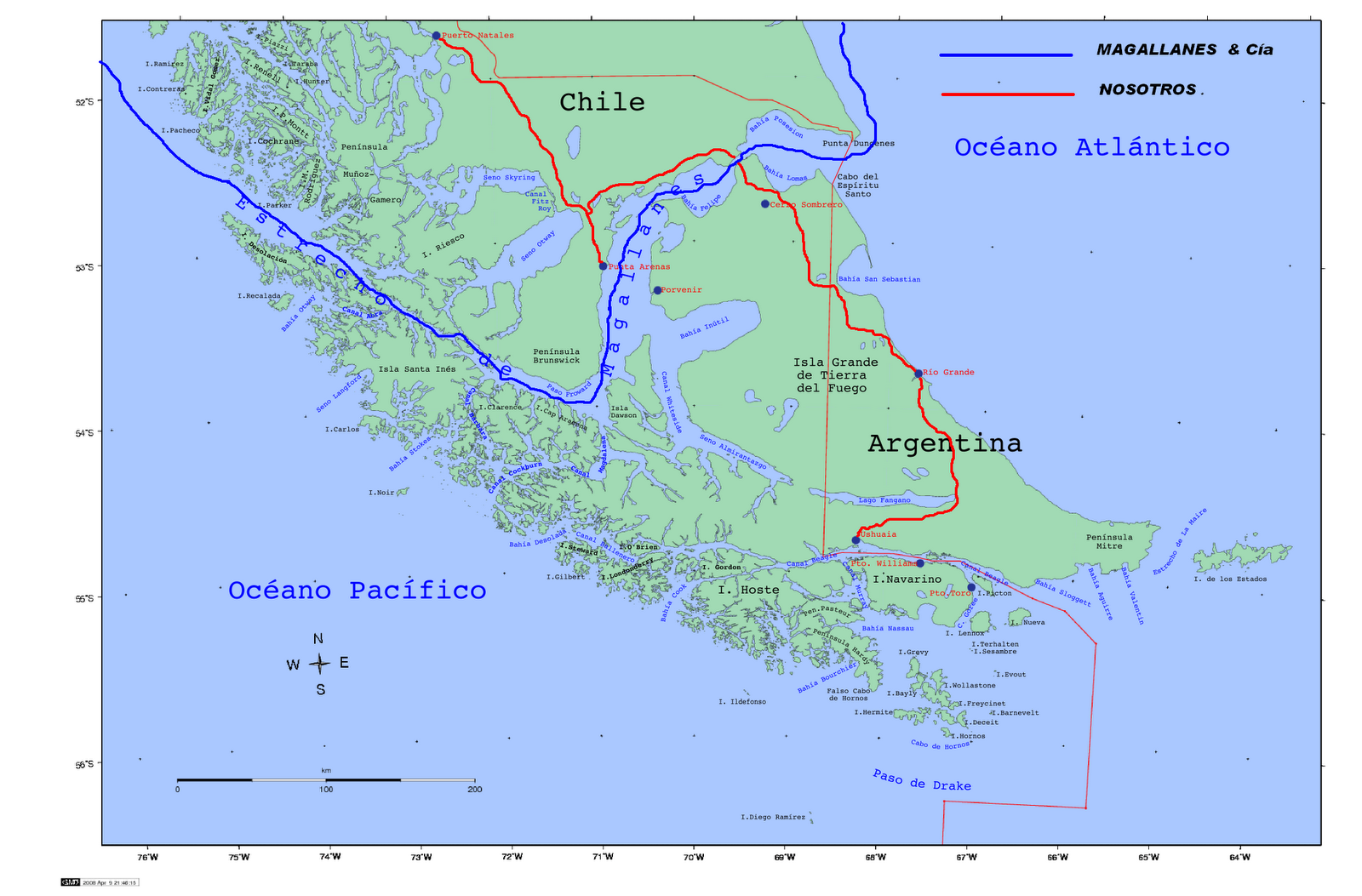 AMERIKA: ESTRECHO DE MAGALLANES. CROATAS Y CHILOTAS