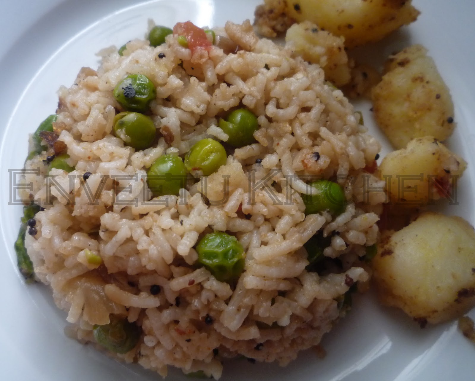 Green Peas (Brown) Rice - I camp in my kitchen