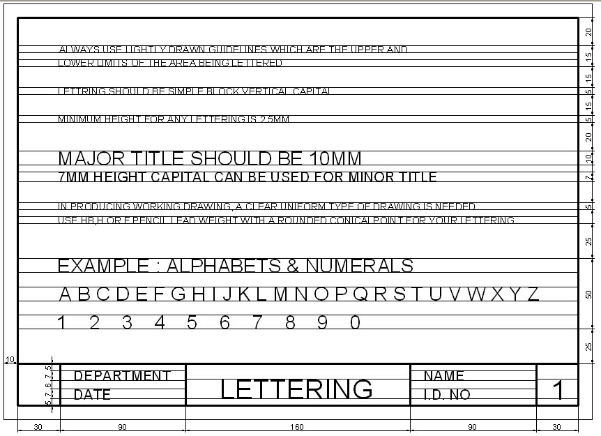 Engineering Drawing 2009: Assignment 1 / Lettering and Title Block
