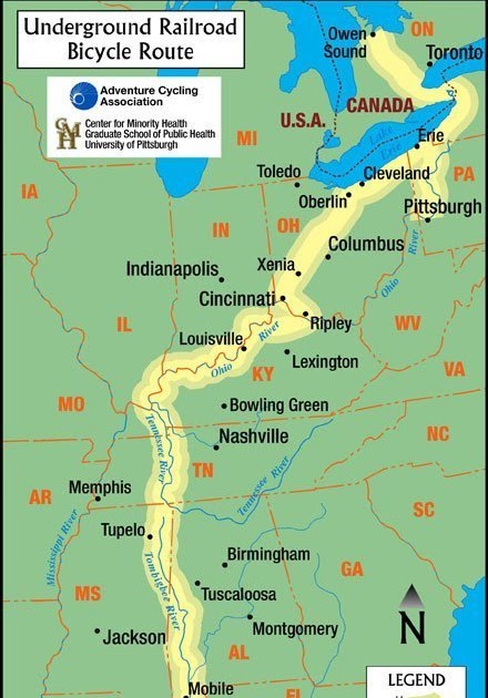 Simple Underground Railroad Map