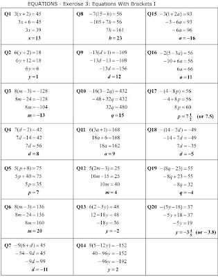 MathsOnline Answers: Equations With Brackets