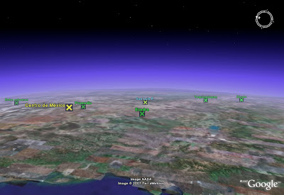 Google Earth: El centro y los extremos de México