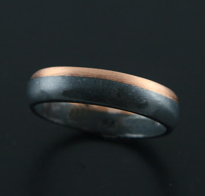 I Love Handmade: Men's Rose Gold and Black Ring by Blazer Arts