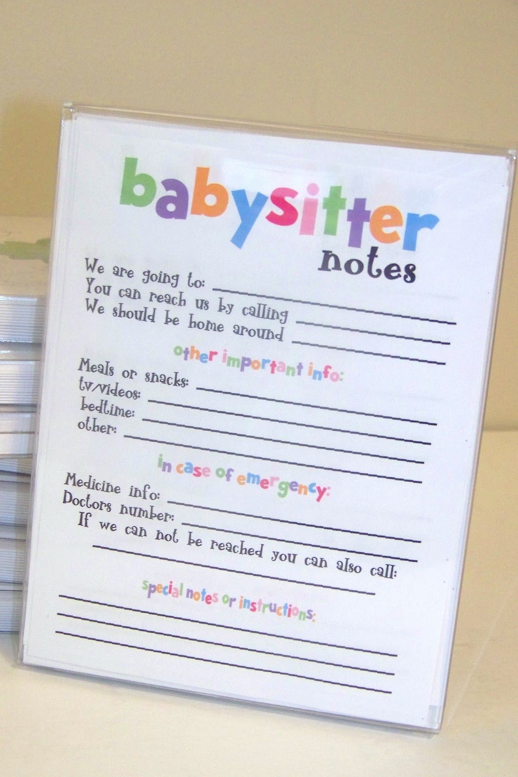 Doodle Bugs Paper {personalized stationery}: {BabySitter Notes}