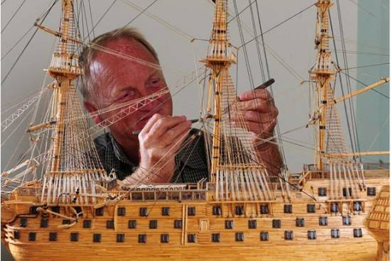 Matchstick Master Builds Impressive Matchstick Ship ~ PModels