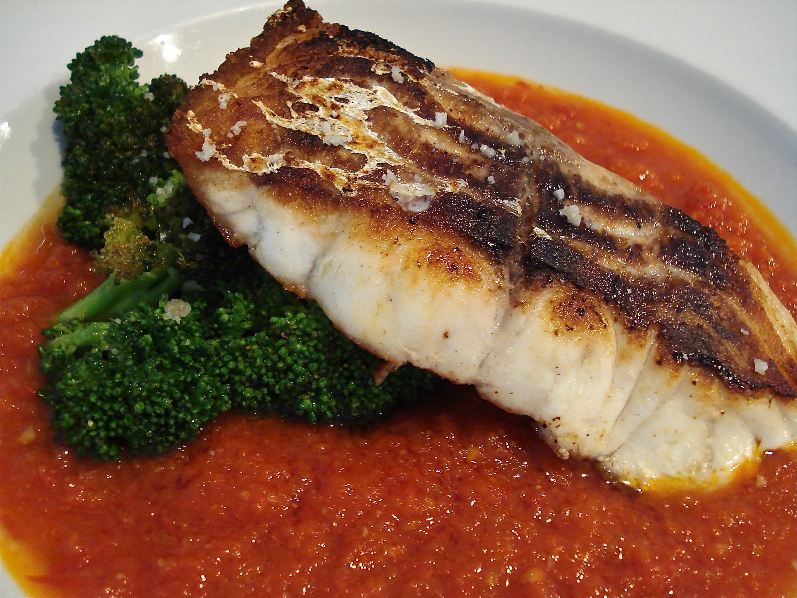 Behind The Burners: GOLD BAND SNAPPER WITH GARLIC BROCCOLI AND ...