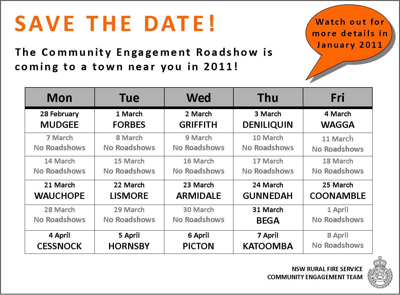 Building Community Resilience: It is 2011 and the roadshow is back and ...
