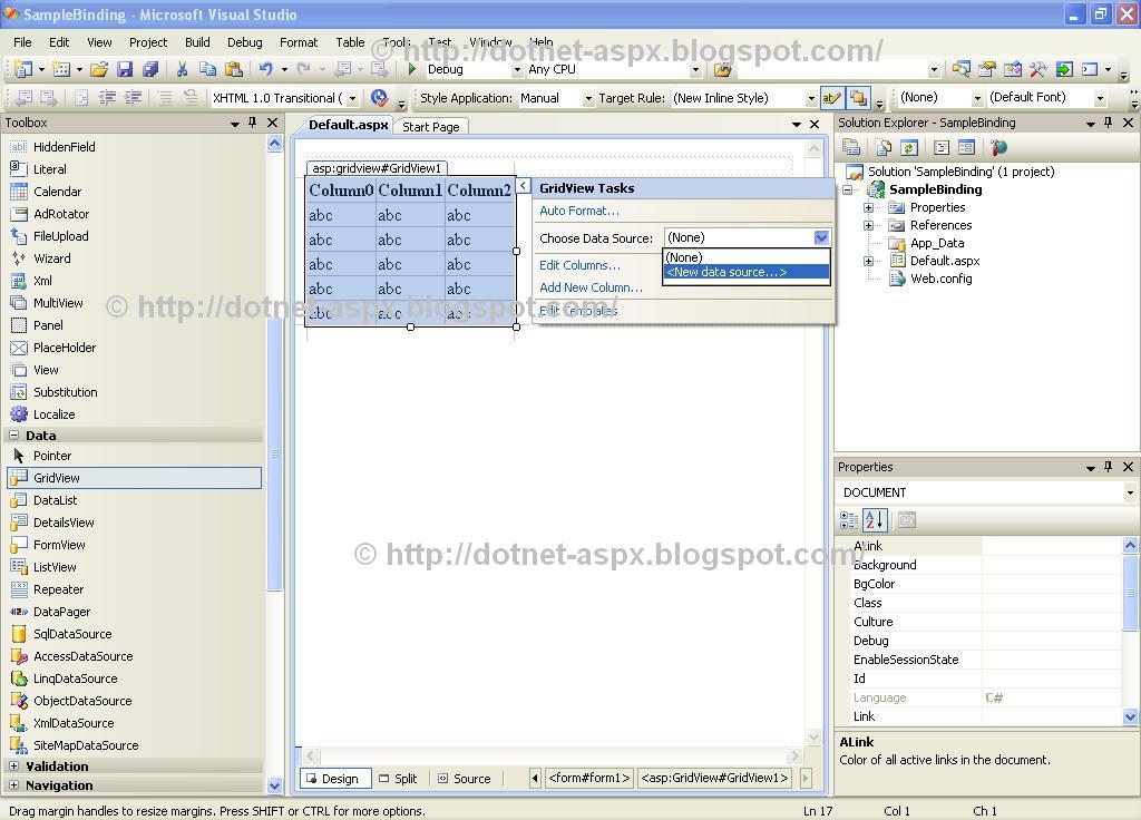 Project Csharp C How Can I Bind Data In Asp Gridview