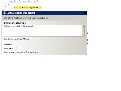 Srinivas's blog: Data at the root level is invalid. Line 1, position 1