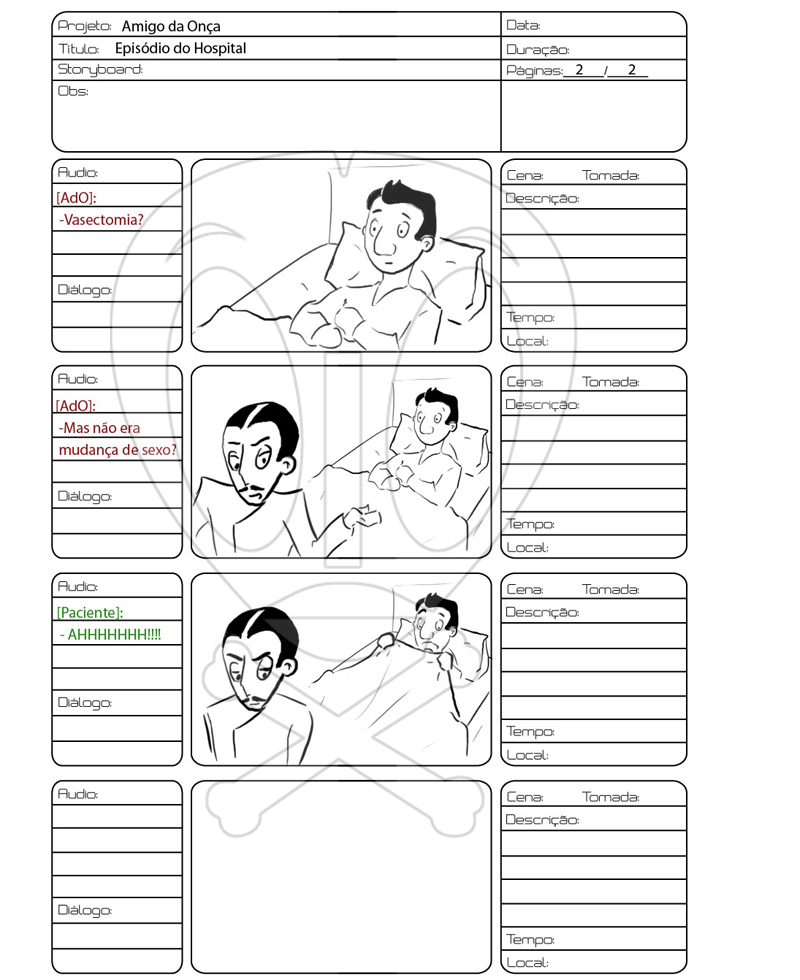 O Amigo da Onça: Storyboard Vinheta do Hospital