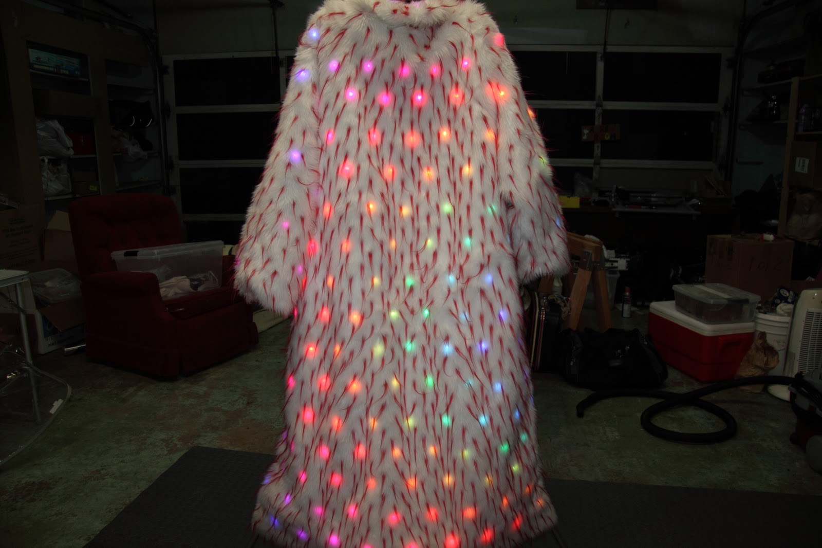 The Amazing Technicolor LED Fur Coat: LED Coat Project Update