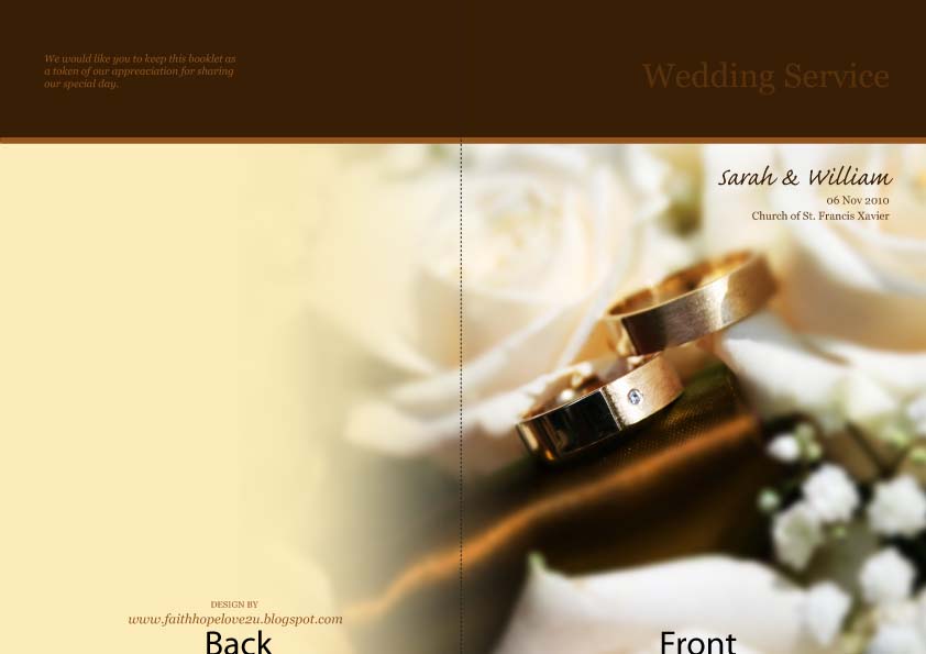 Faith Hope Love: Wedding Booklet Cover