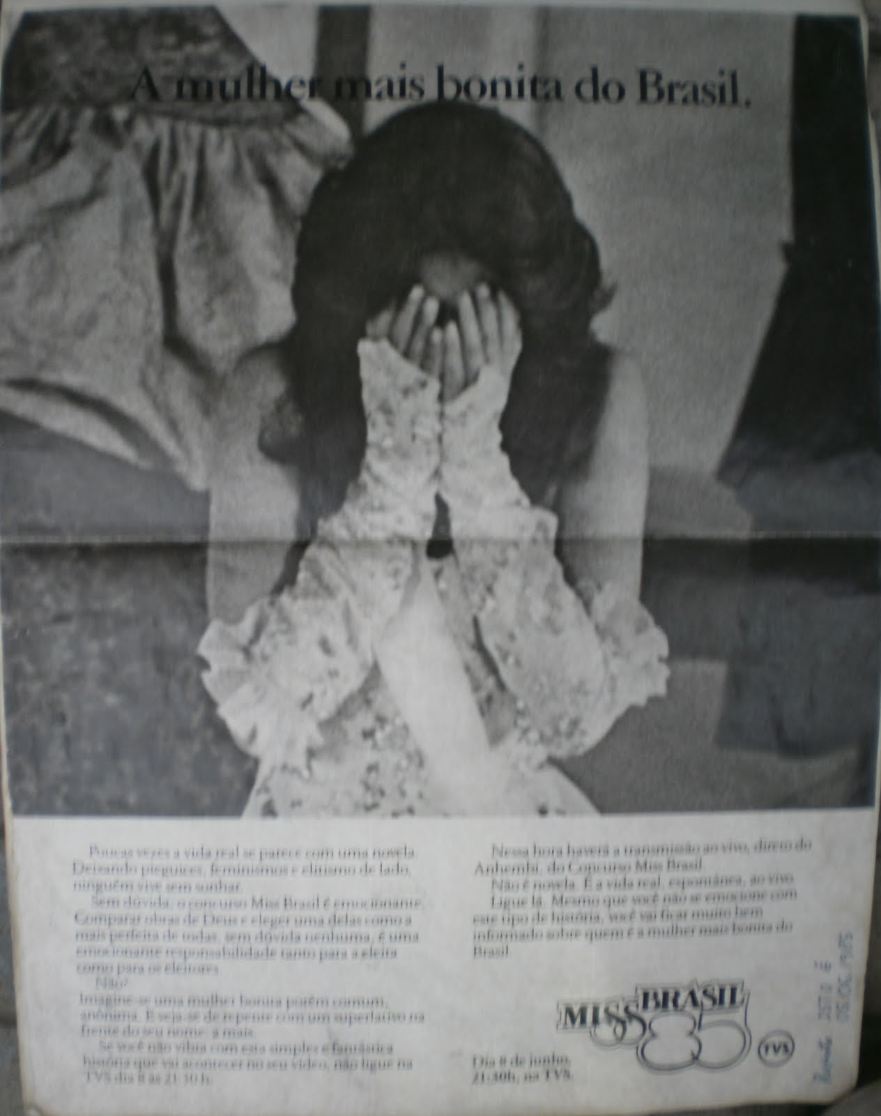 .: SESSÃO NOSTALGIA - Propaganda do Miss Brasil 1985