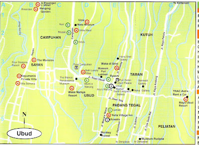 Bali Travel Map: UBUD MAP