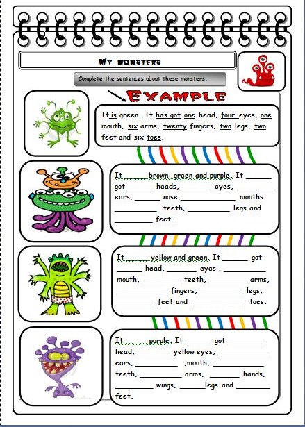 ENGLISH SPOT: My monsters: worksheet