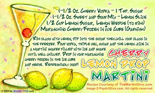 The MARTINI DIVA: CHERRY LEMON DROP MARTINI
