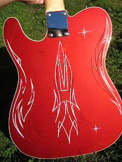 Just finished pinstriping Mike Butler's custom Telecaster