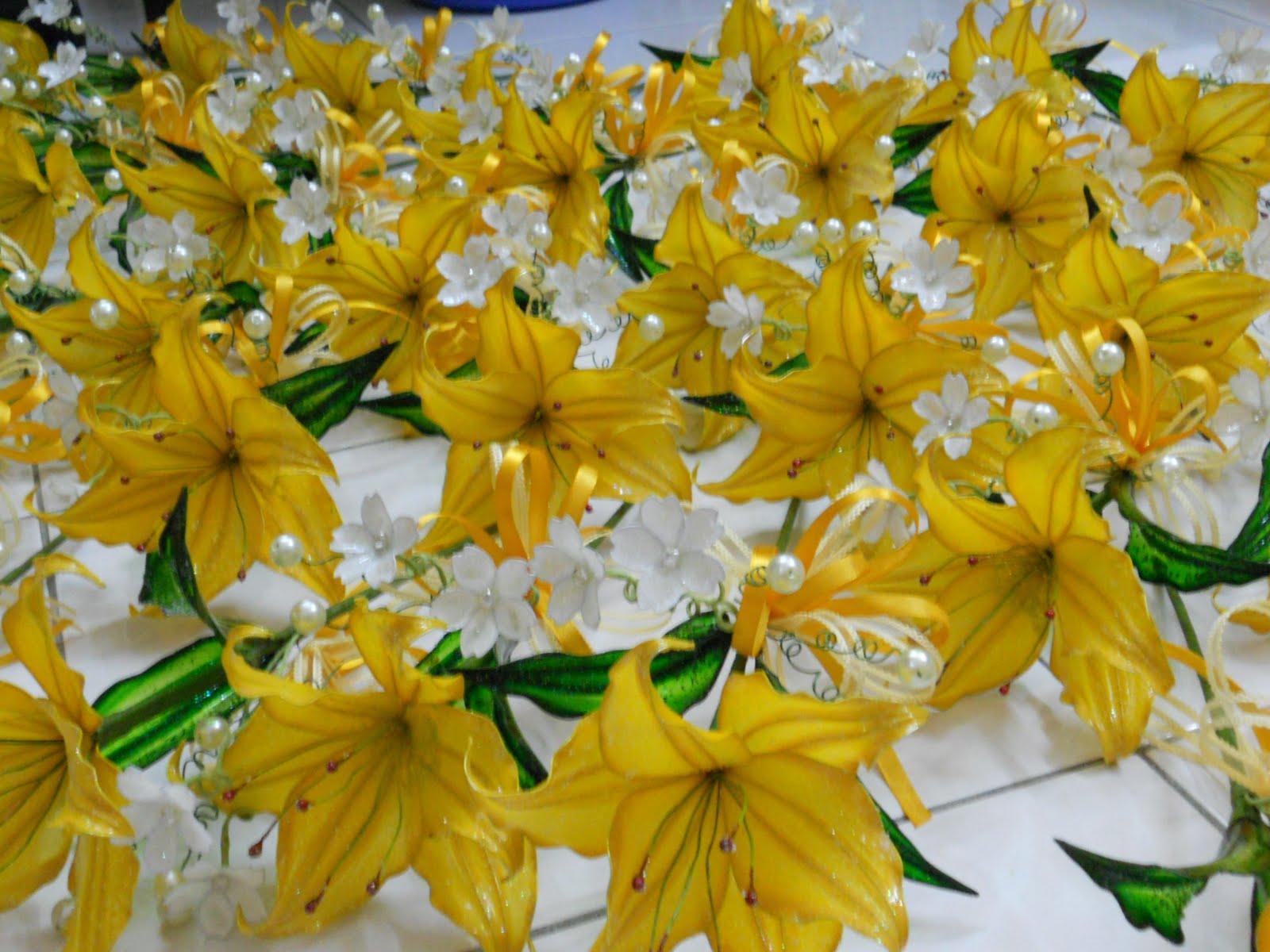 Cemara Qaseh Craft & Deco: BUNGA PAHAR DIP - YELLOW LILY