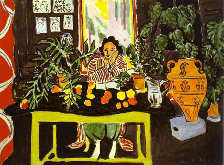 Henri Matisse Art Gallery: Henri Matisse art: Interior with Etruscan Vase.