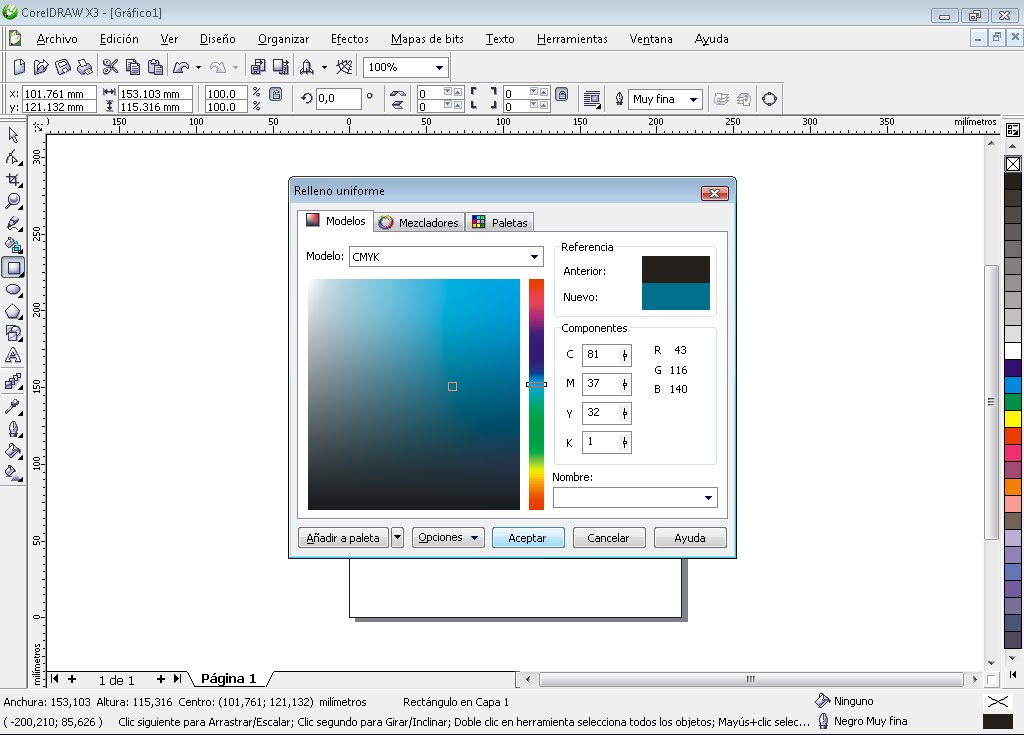 corel draw: color de relleno