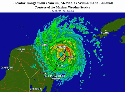 HURACAN WILMA: RADAR DE CANCUN ,IMAGEN DEL CARIBE,MEXICO Y CONTINENTE ...