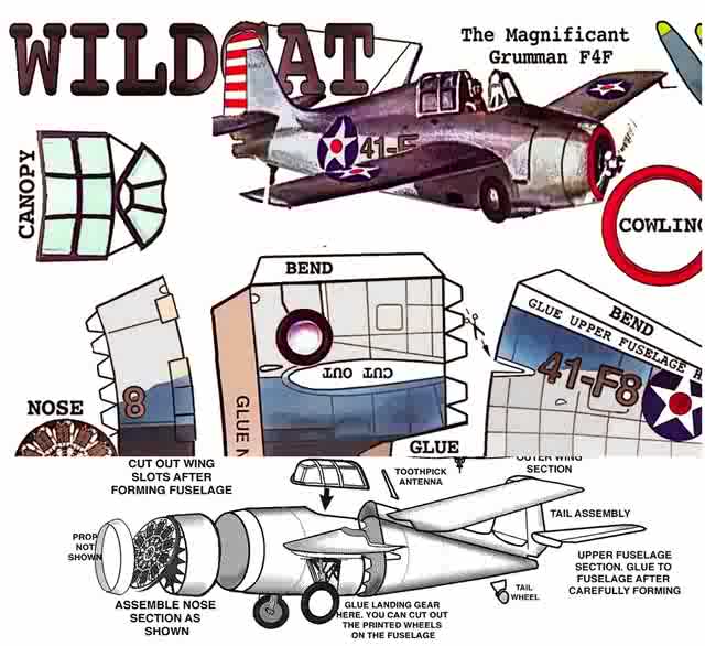 Amantes da Aviação: F4FWildcat-Fiddlers Green Paper Model
