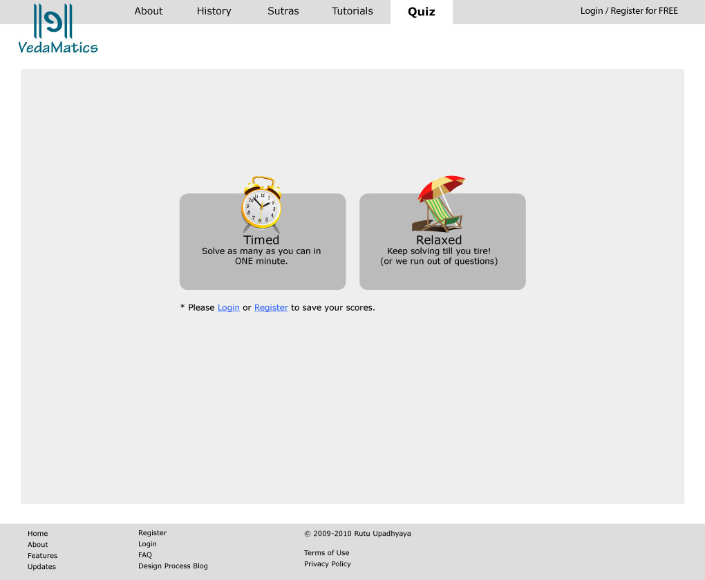 VedaMatics: Wireframes - 3