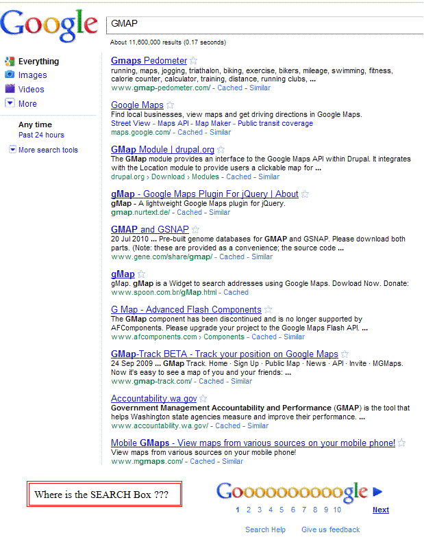 daily Digital: Google Instant Search - Second search box at the bottom ...