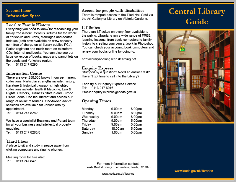 FMP: Leeds Library Promotional Campaign - Leaflet/Flyer Development
