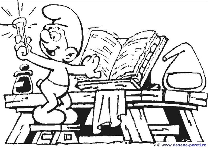 Desene de colorat si planse educative: Strumfi - The Strumfs