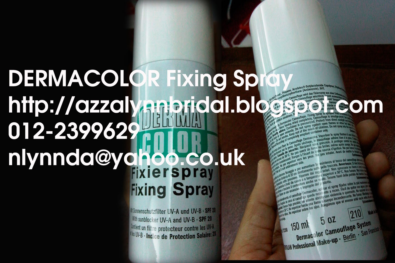 AzzaLynn Bridal: DERMACOLOR & KRYOLAN Fixing Spray